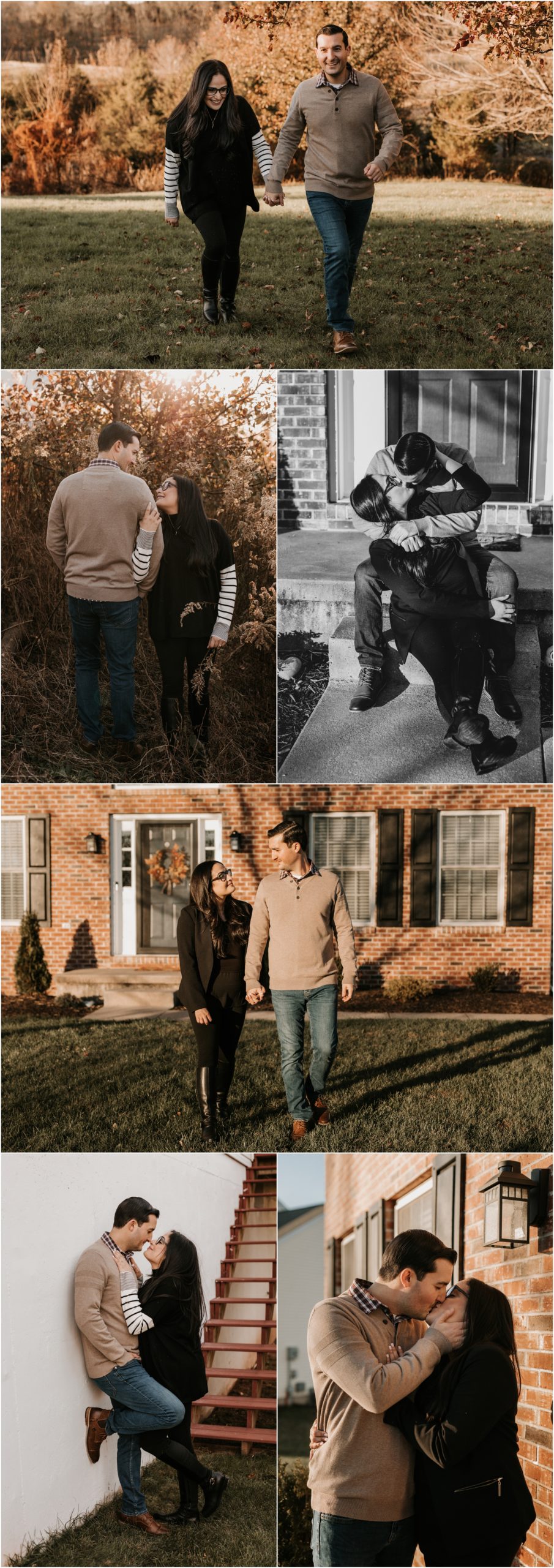 In Home Christmas Engagement Session, PA | Trisha & Frank | torikelner.com